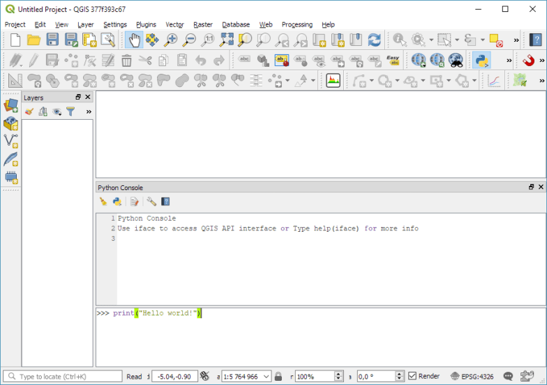 PyQGIS 101: Hello world! | Free and Open Source GIS Ramblings